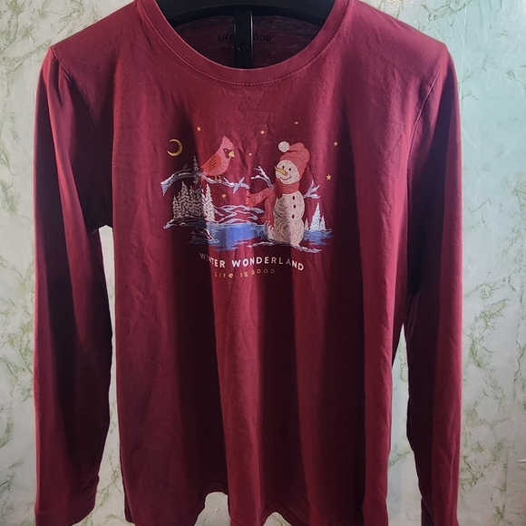 Life Is Good | Tops | Life Is Good Winter Wonderland Long Sleeve ...